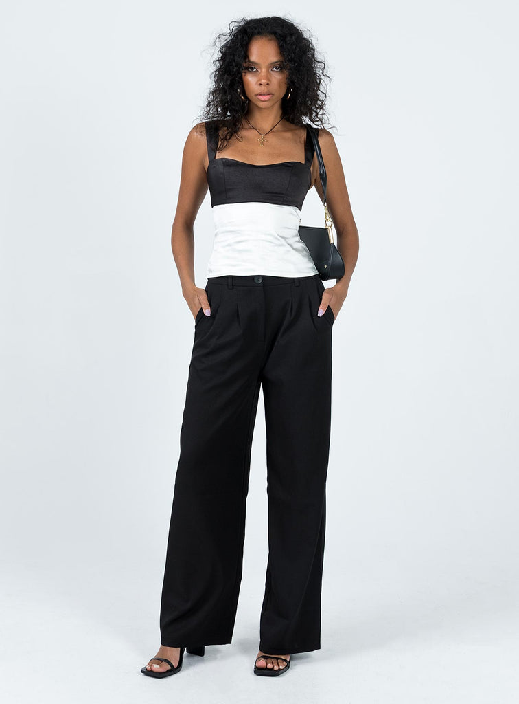 Chantell Top Black / Cream | Princess Polly