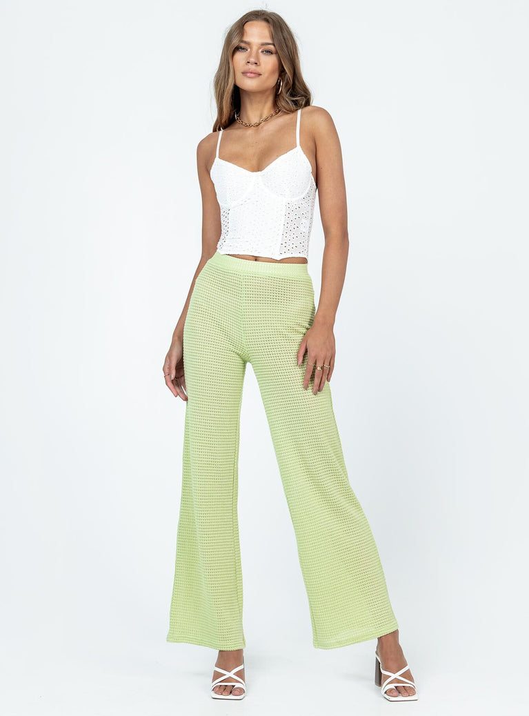 Santa Monica Knit Pants Green | Princess Polly USA