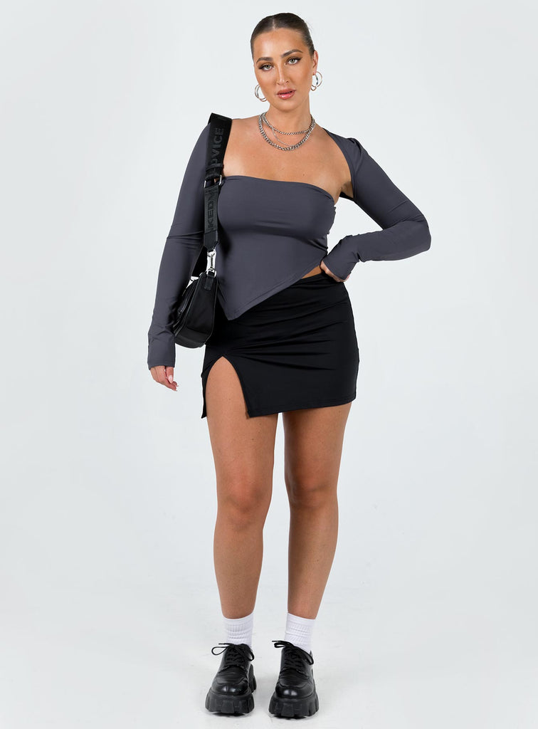 Lowell Mini Skirt Black | Princess Polly