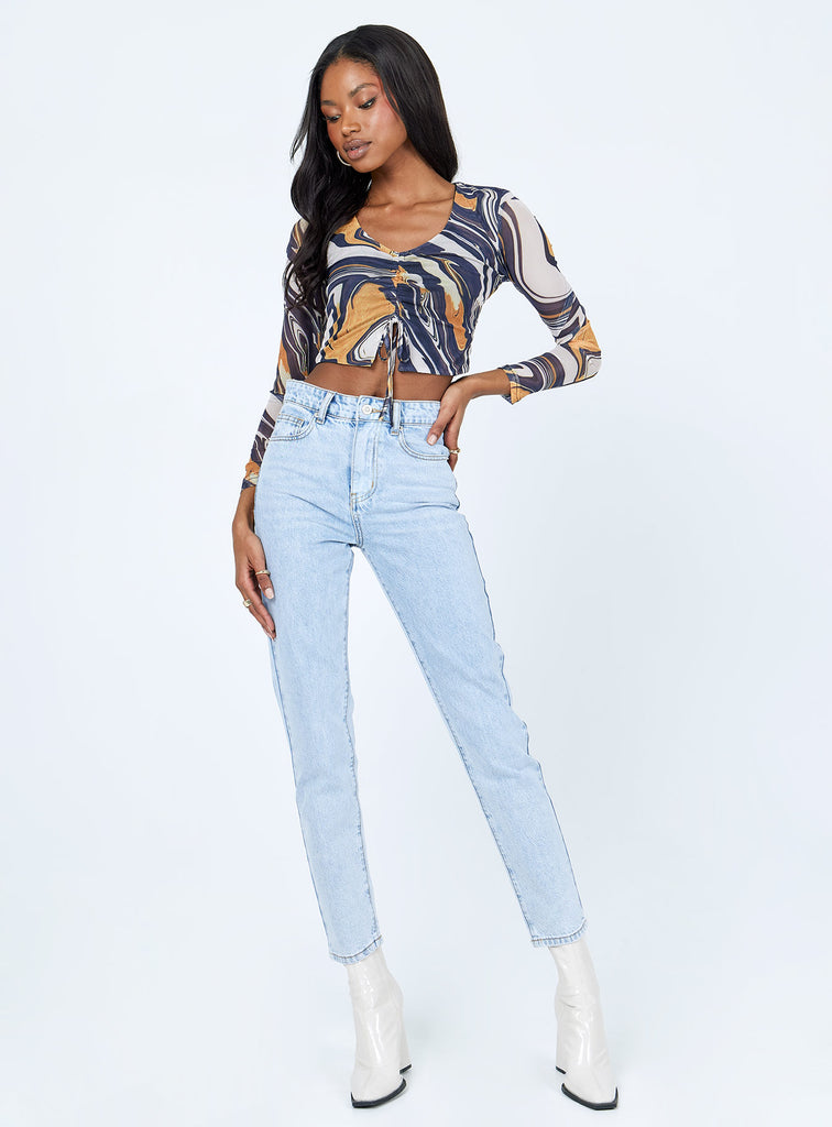 Rayna Long Sleeve Top Multi | Princess Polly USA