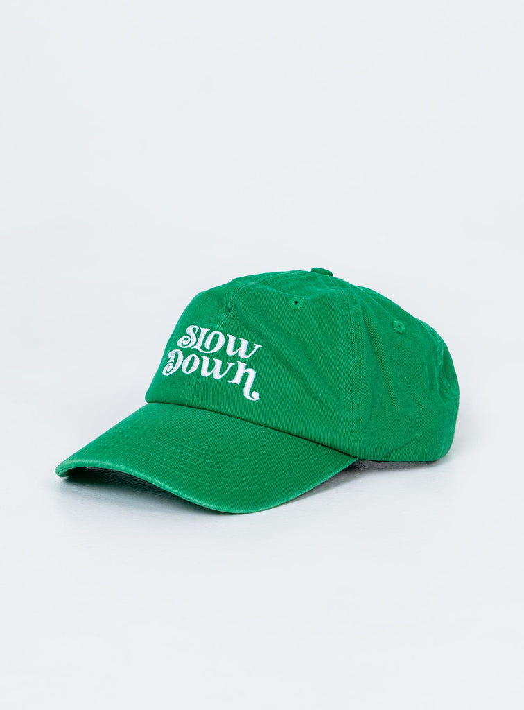 Slow Down Dad Cap Green | Princess Polly