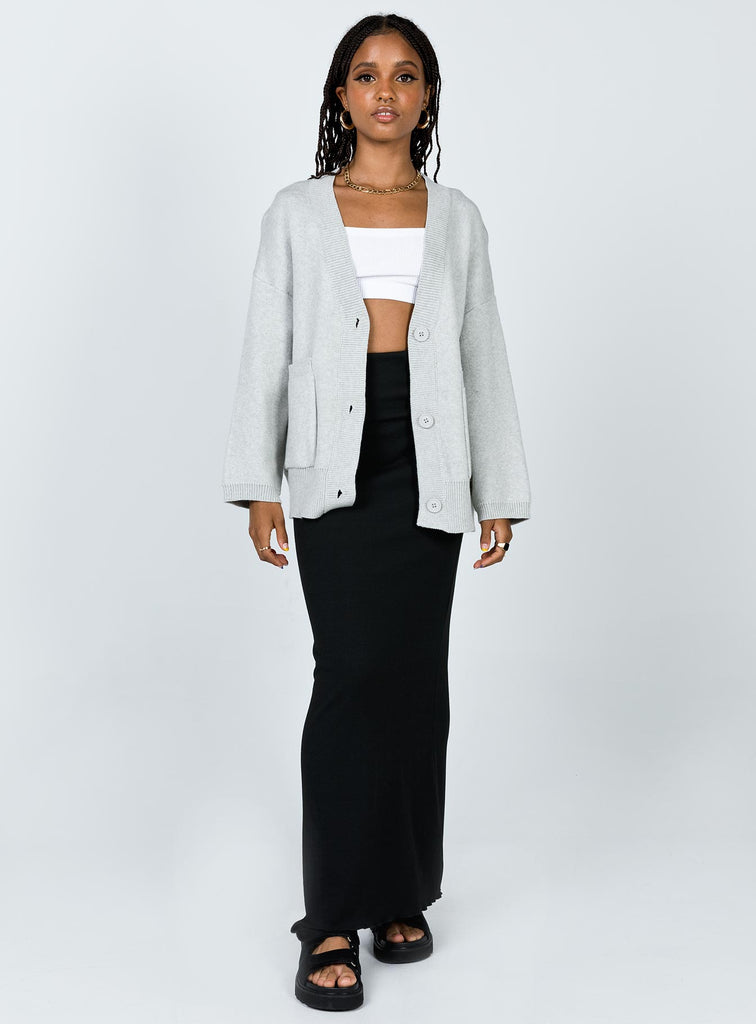 Burke Cardigan Grey | Princess Polly