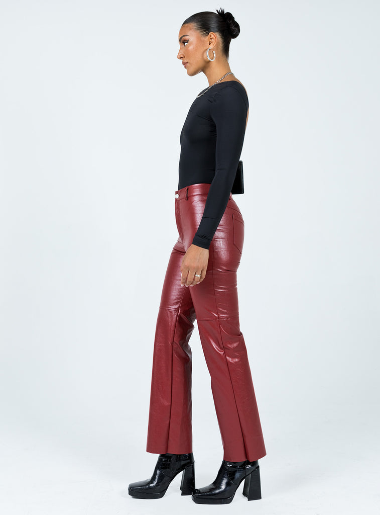 Macey Pants Burgundy | Princess Polly