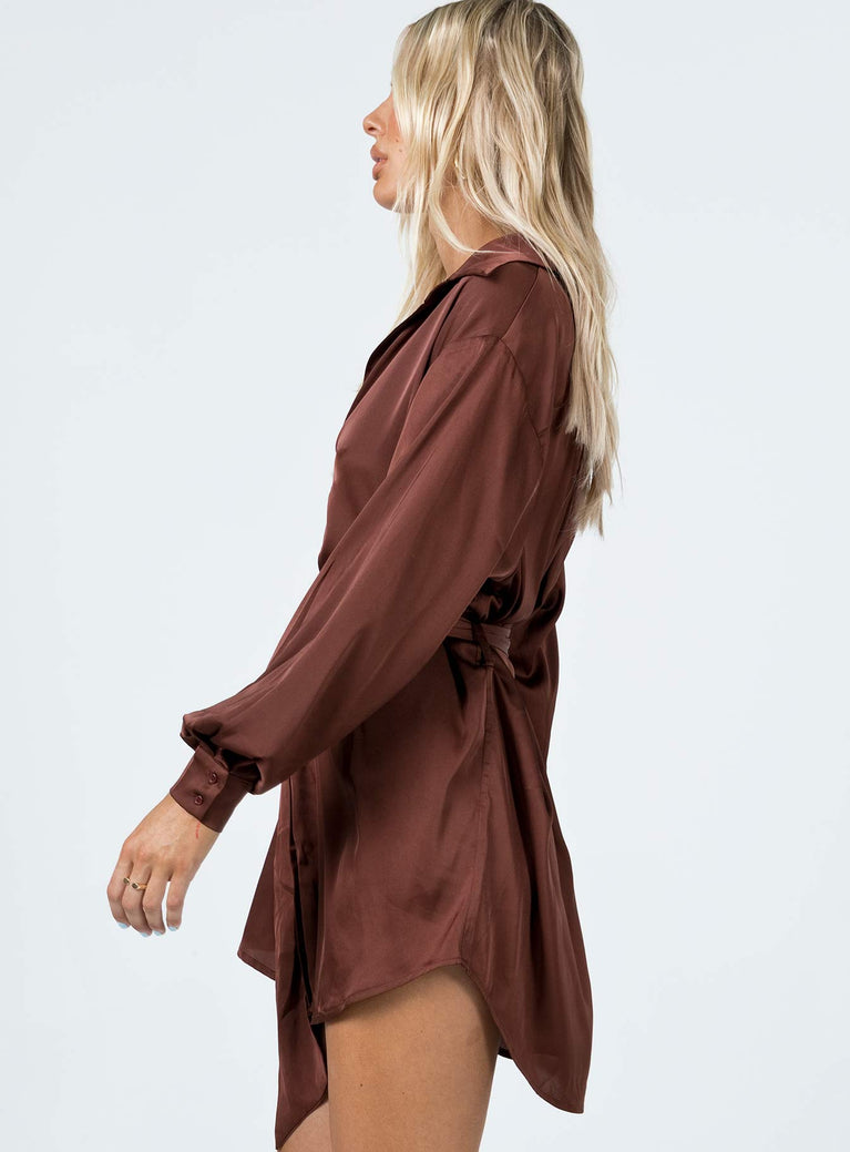 Leighton Mini Dress Brown | Princess Polly USA
