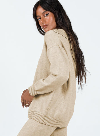 Waite Knit Sweater Beige | Princess Polly USA