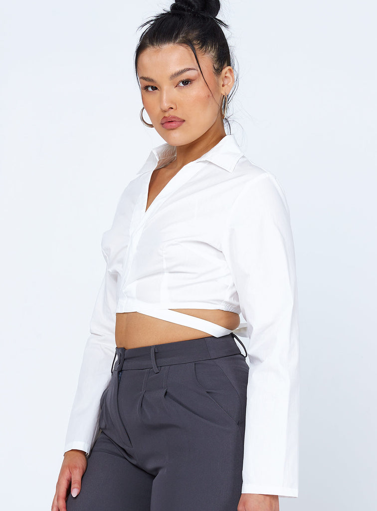 Philipa Long Sleeve Top White | Princess Polly USA