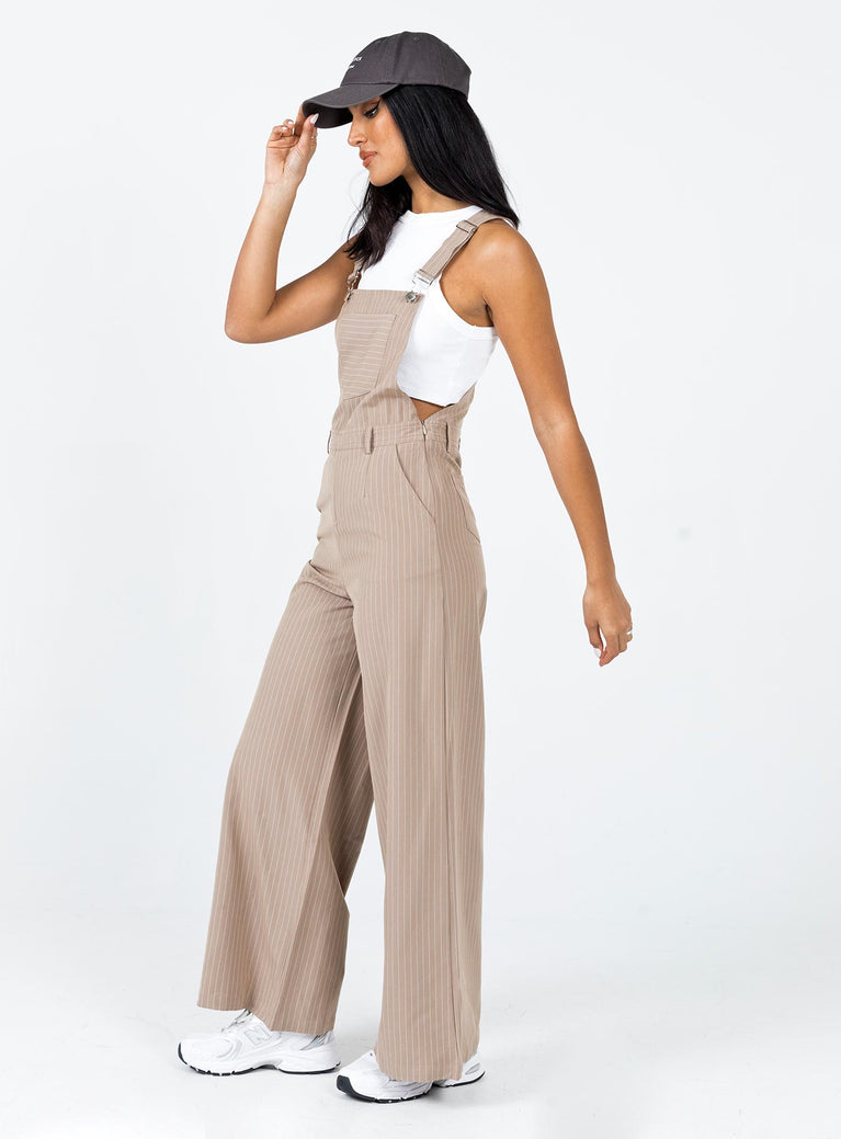 Hayden Overalls Beige | Princess Polly USA