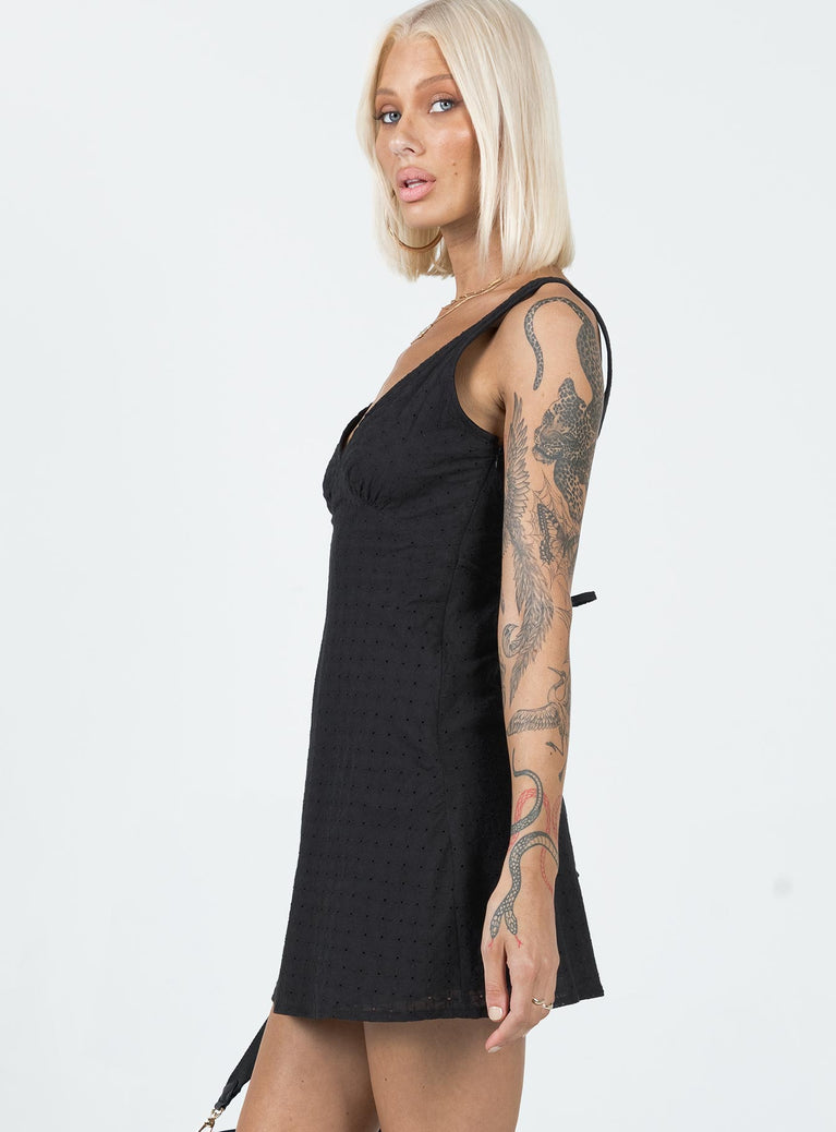 Nellie Mini Dress Black Anglaise | Princess Polly USA