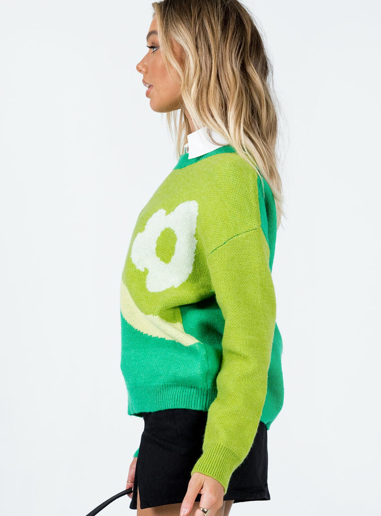 Ronalee Sweater Green | Princess Polly