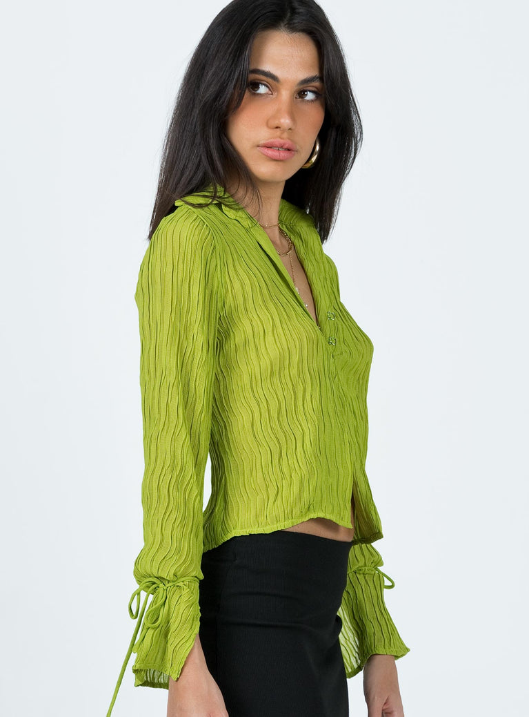 Aluna Shirt Green | Princess Polly USA