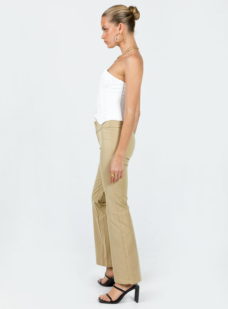 Tabithia Low Rise Pants Beige | Princess Polly