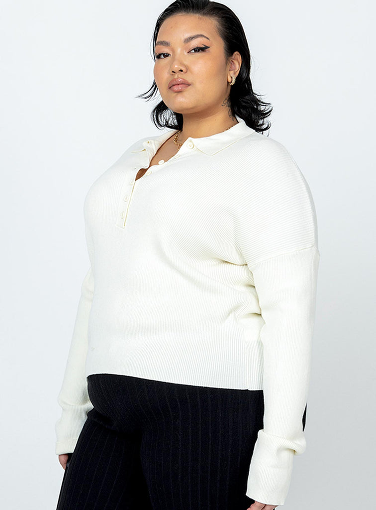 Siobhan Jumper Cream Curve | Princess Polly