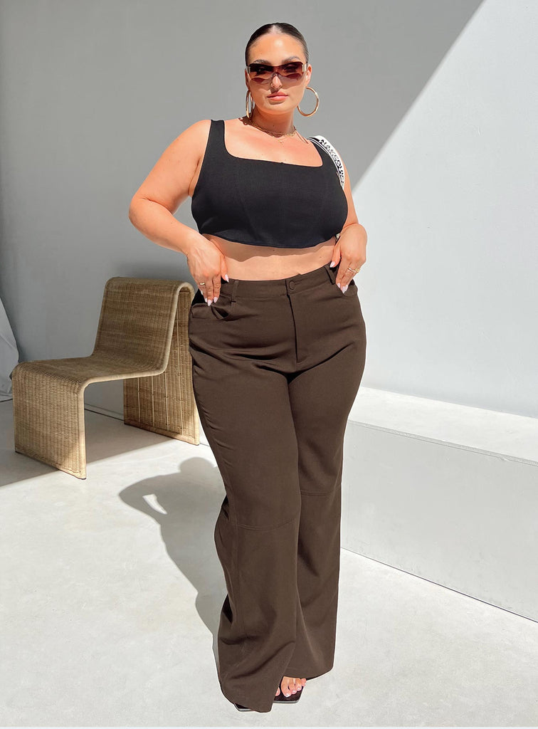 Lulu Pants Brown Curve | Princess Polly USA