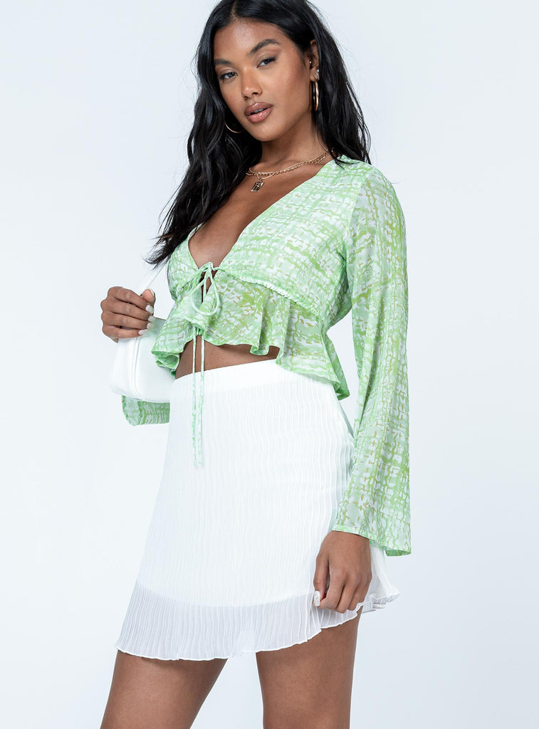 The Morgie Mini Skirt White | Princess Polly