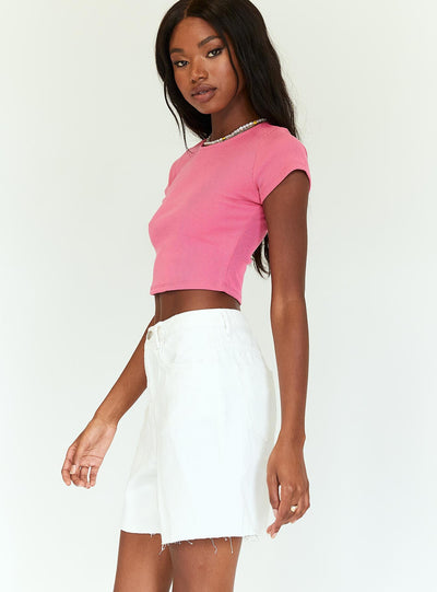 The Classic Cropped Tee Dark Pink
