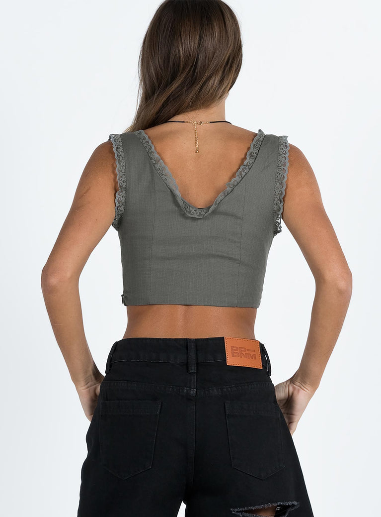Scarlett Top Slate Grey | Princess Polly USA