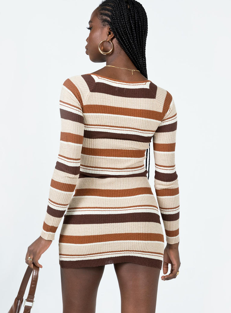 Domini Mini Dress Brown Multi | Princess Polly USA