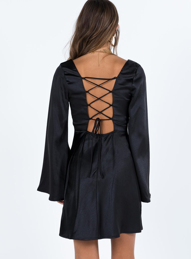 Braydon Long Sleeve Mini Dress Black | Princess Polly USA