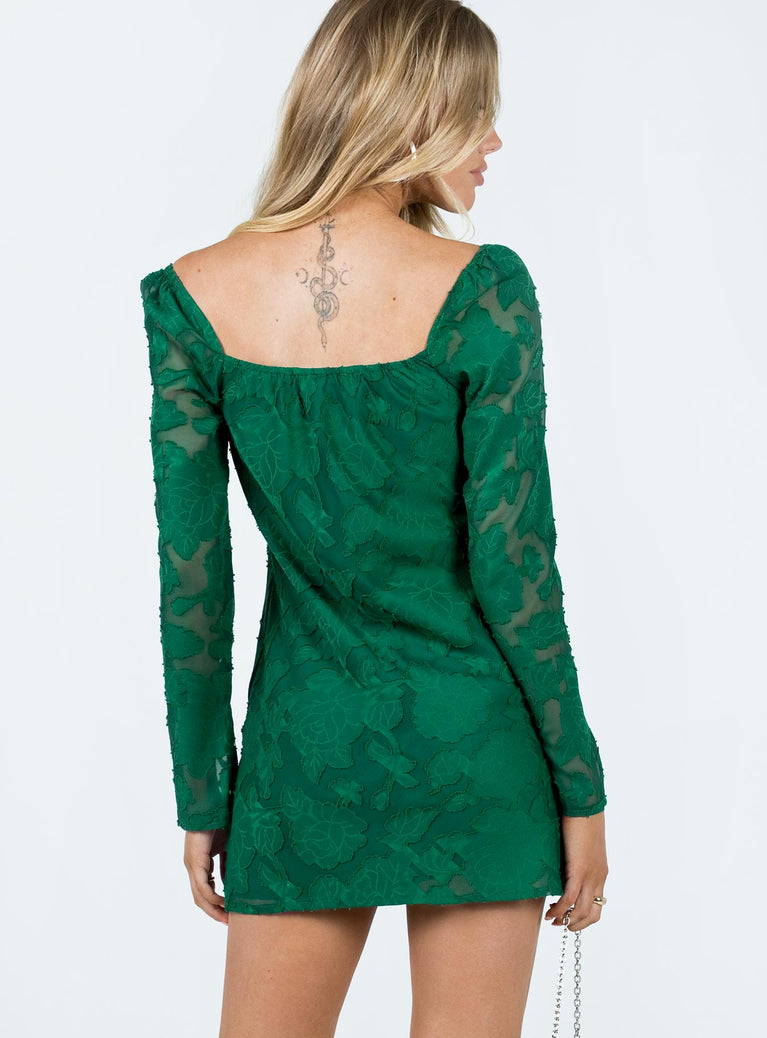 Star Power Mini Dress Forest Green | Princess Polly USA