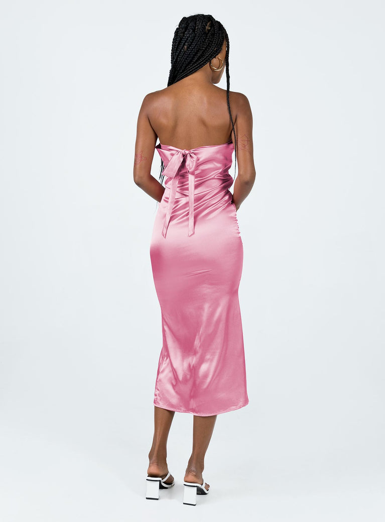 Shaya Strapless Maxi Dress Pink | Princess Polly USA