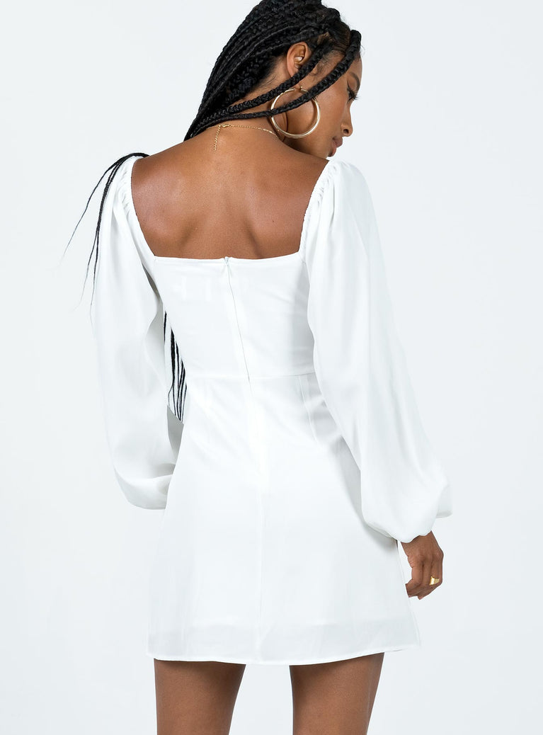 Marilee Long Sleeve Mini Dress White | Princess Polly USA