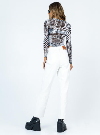 Harrow Straight Leg Denim Jeans White | Princess Polly USA