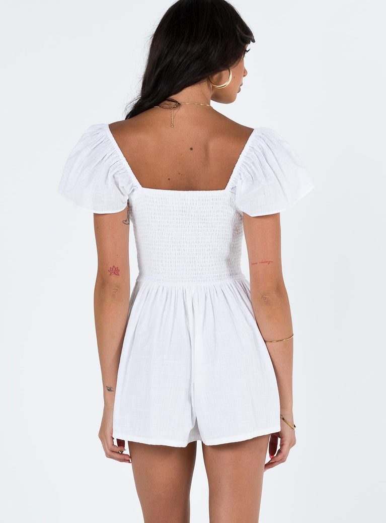 Front Row Romper Plain White | Princess Polly USA