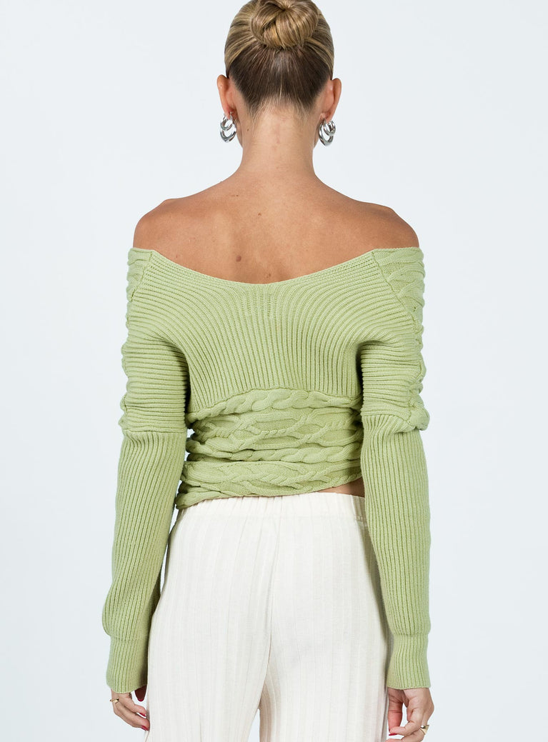 Tamas Wrap Front Sweater Sage