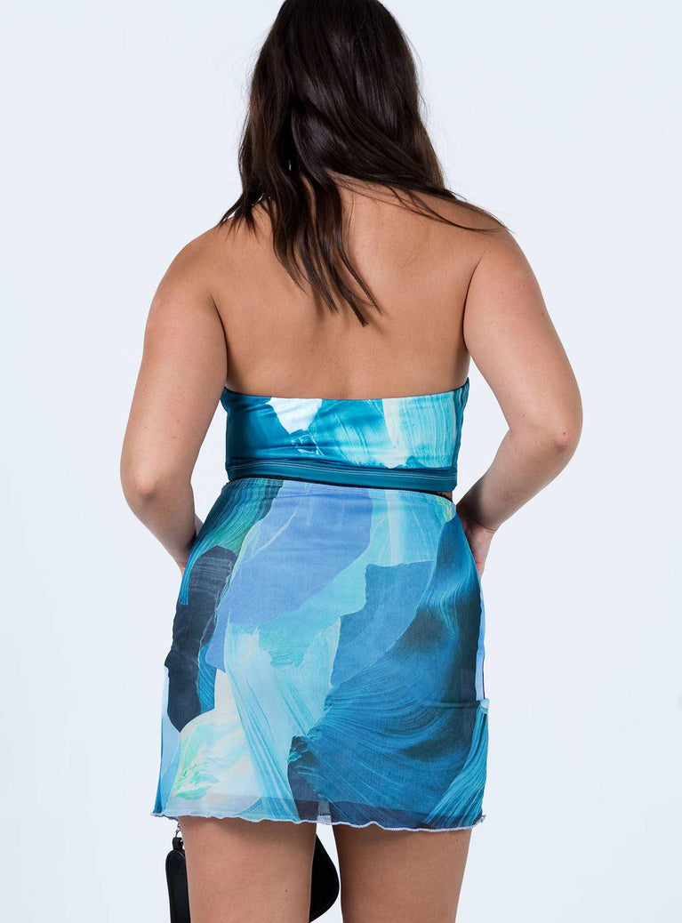 Adyn Mini Skirt Blue | Princess Polly USA