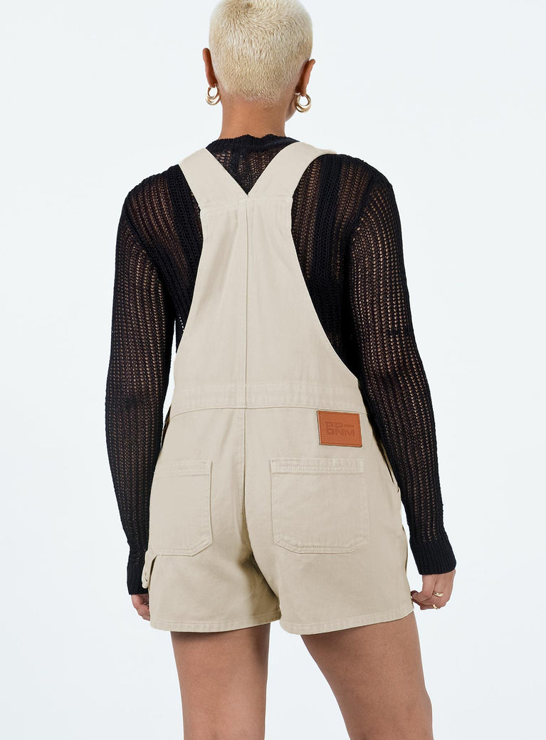 Foresta Oversized Overalls Cream | Princess Polly USA