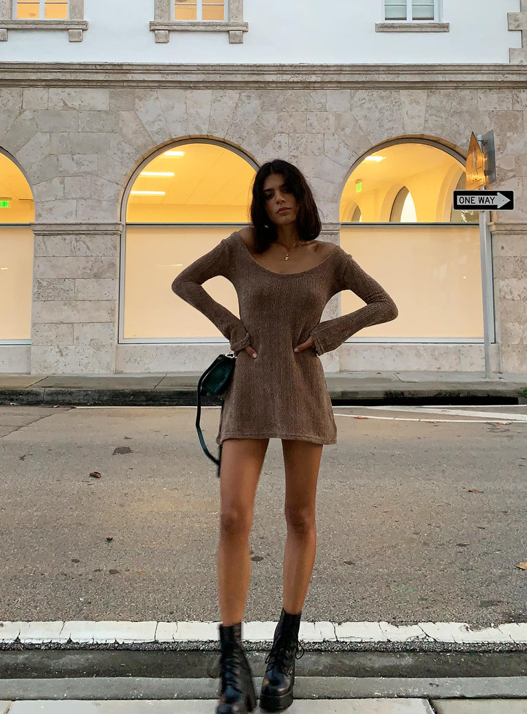 Boho Babe Mini Dress Mocha | Princess Polly USA