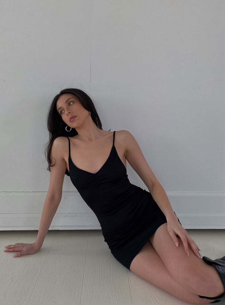 Gelina Mini Dress Black | Princess Polly