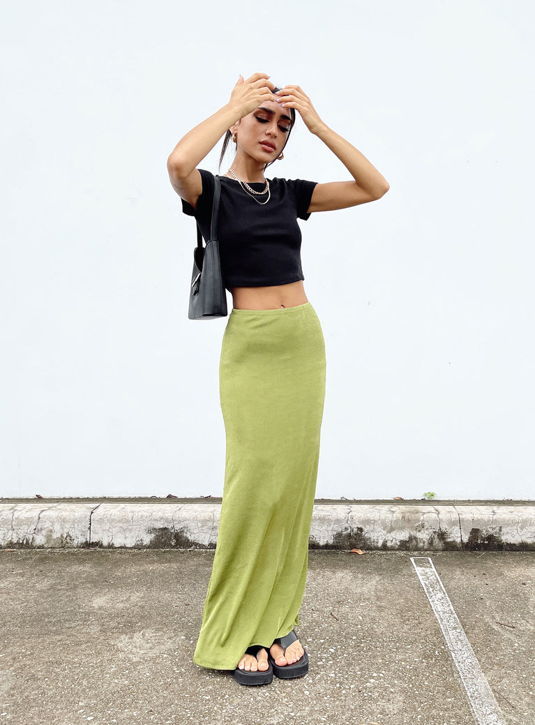 Harriette Maxi Skirt Green Lower Impact | Princess Polly USA